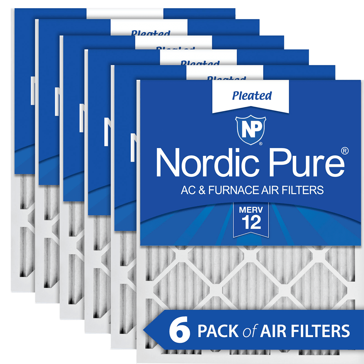 Nordic Pure MERV 12 1-inch Pleated Furnace Filters - 6 Pack – Sylvane
